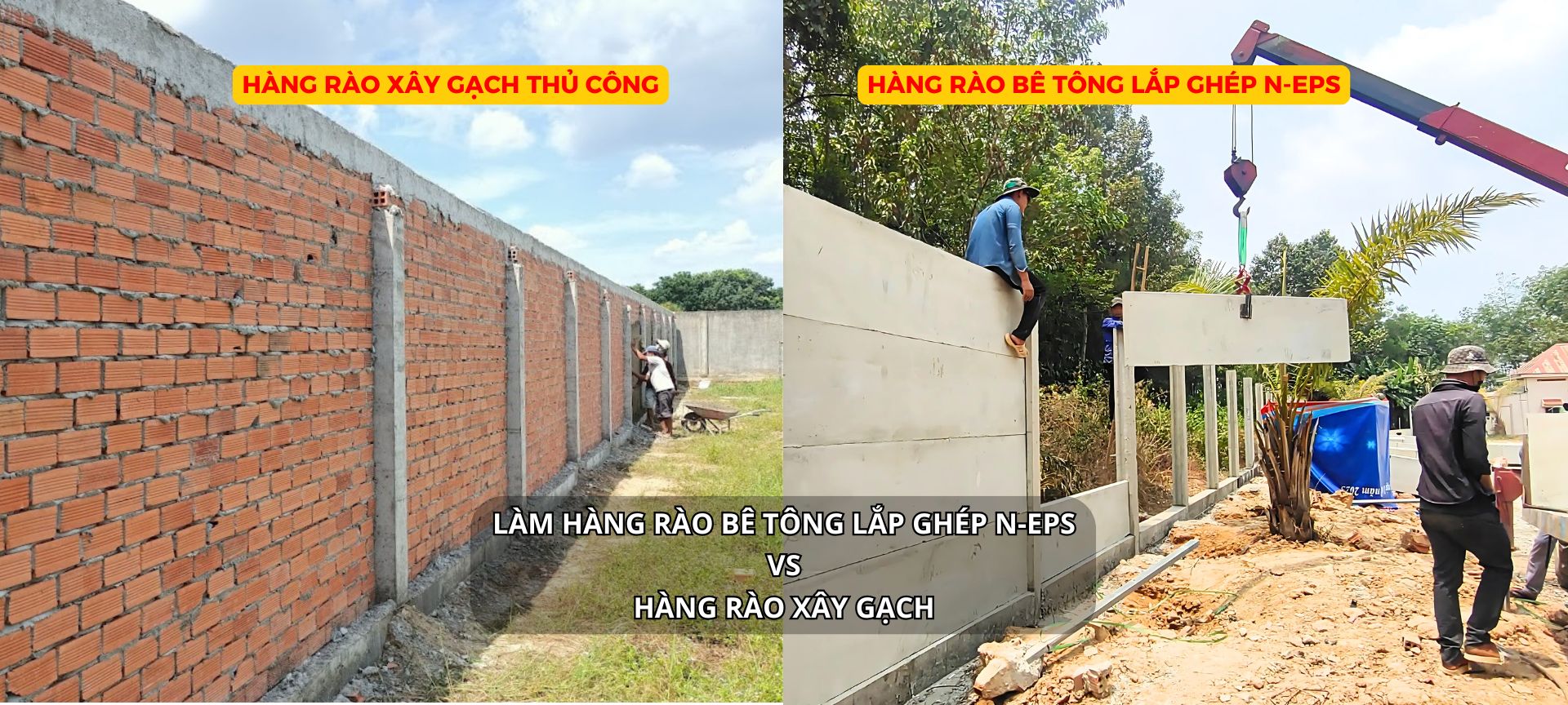 Chi Phí Xây Hàng Rào Bê Tông Lắp Ghép Và Hàng Rào Xây Gạch